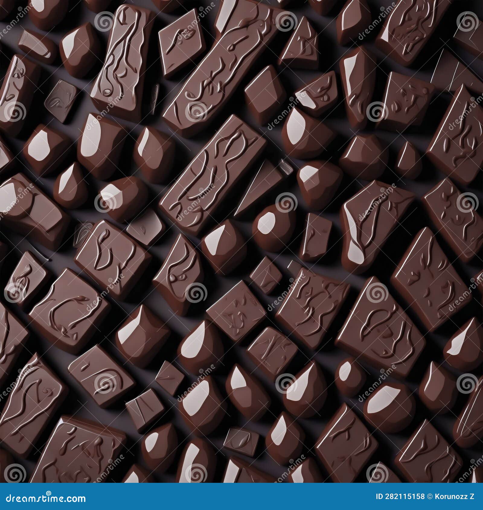 The Beautiful Texture From Chocolates Line Up Together. Stock Image ...