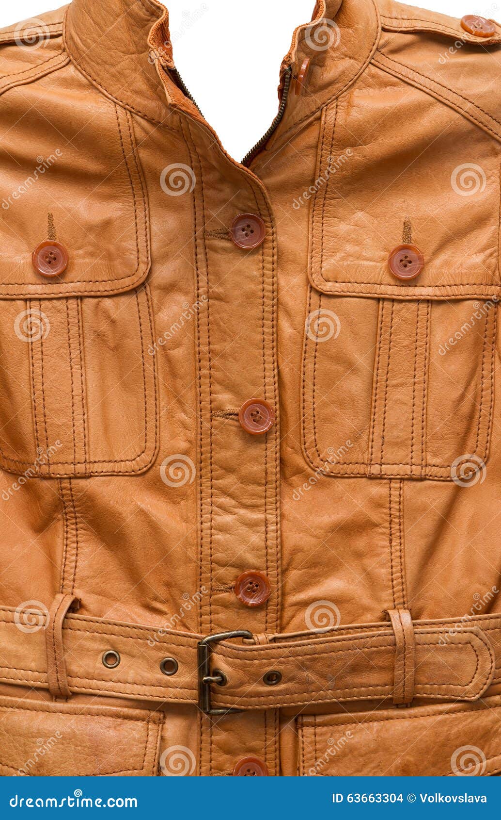 Texture a Shabby Brown Leather Jacket. Stock Photo - Image of accessory ...