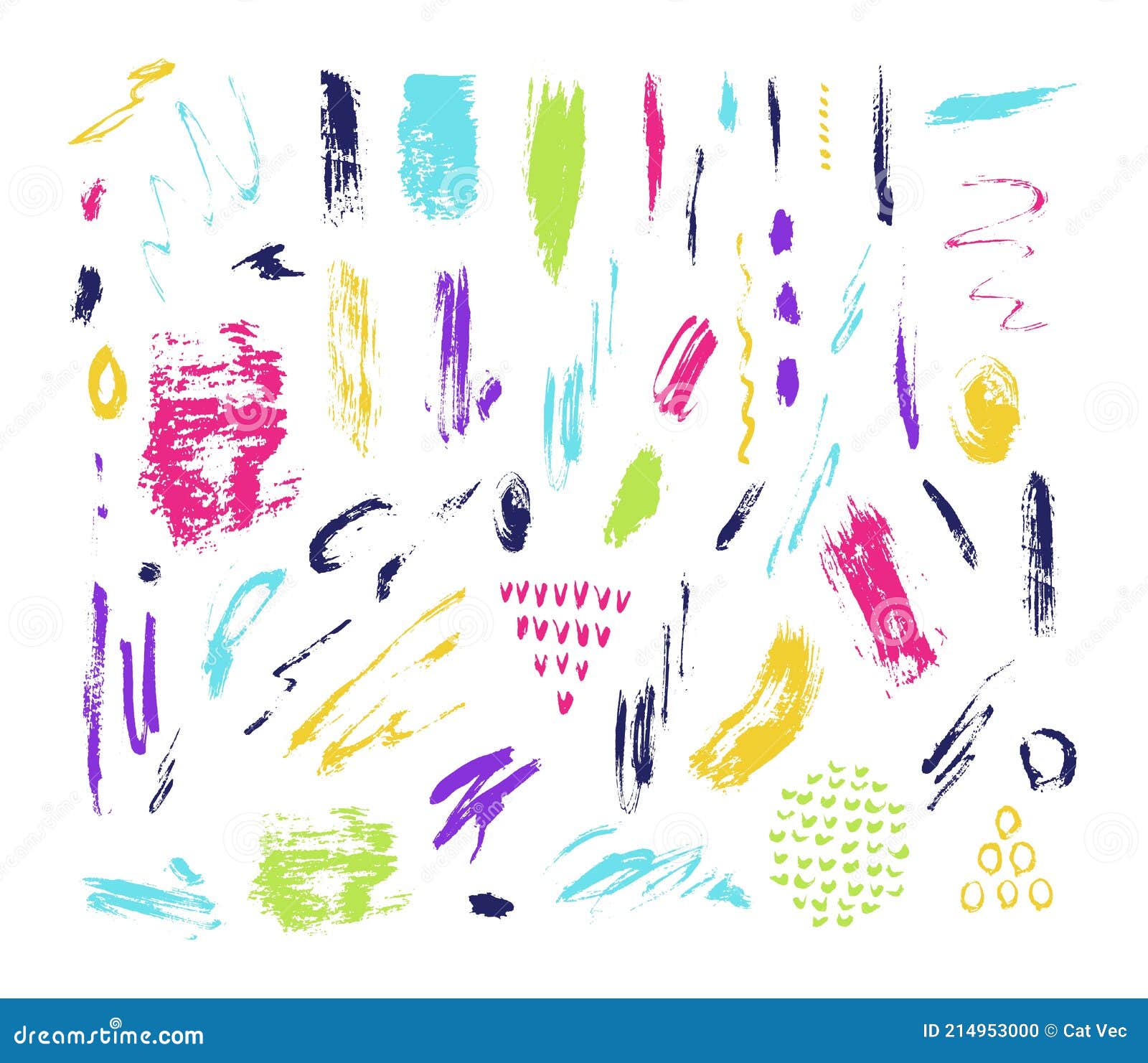 Texture Shape Element, Colorful Strike Design Set, Isolated on White ...