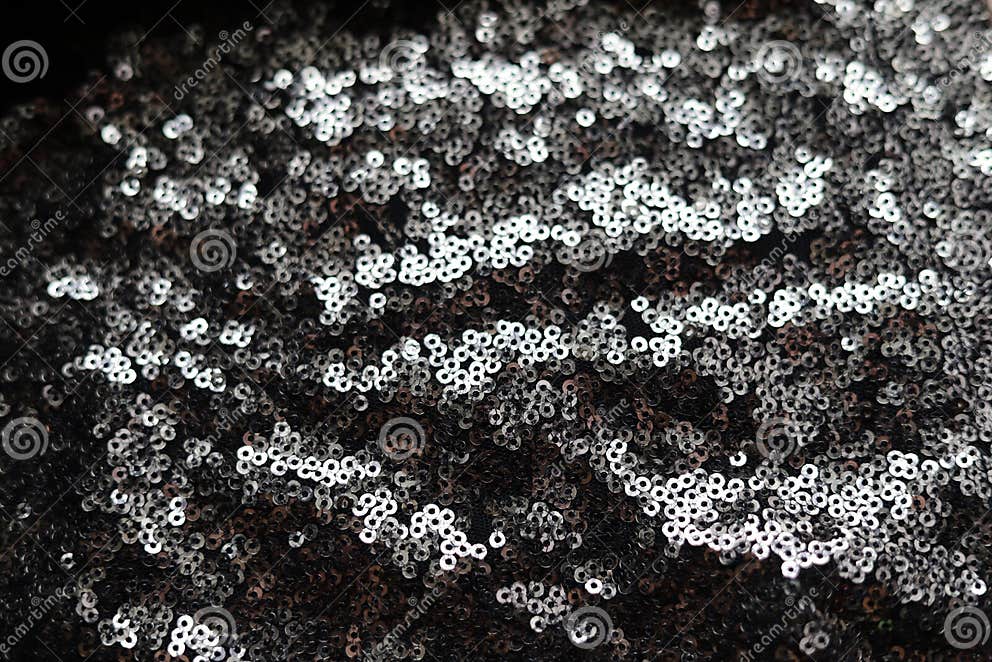 Texture Silver Sequin Fabric Background. Stock Image - Image of pattern ...
