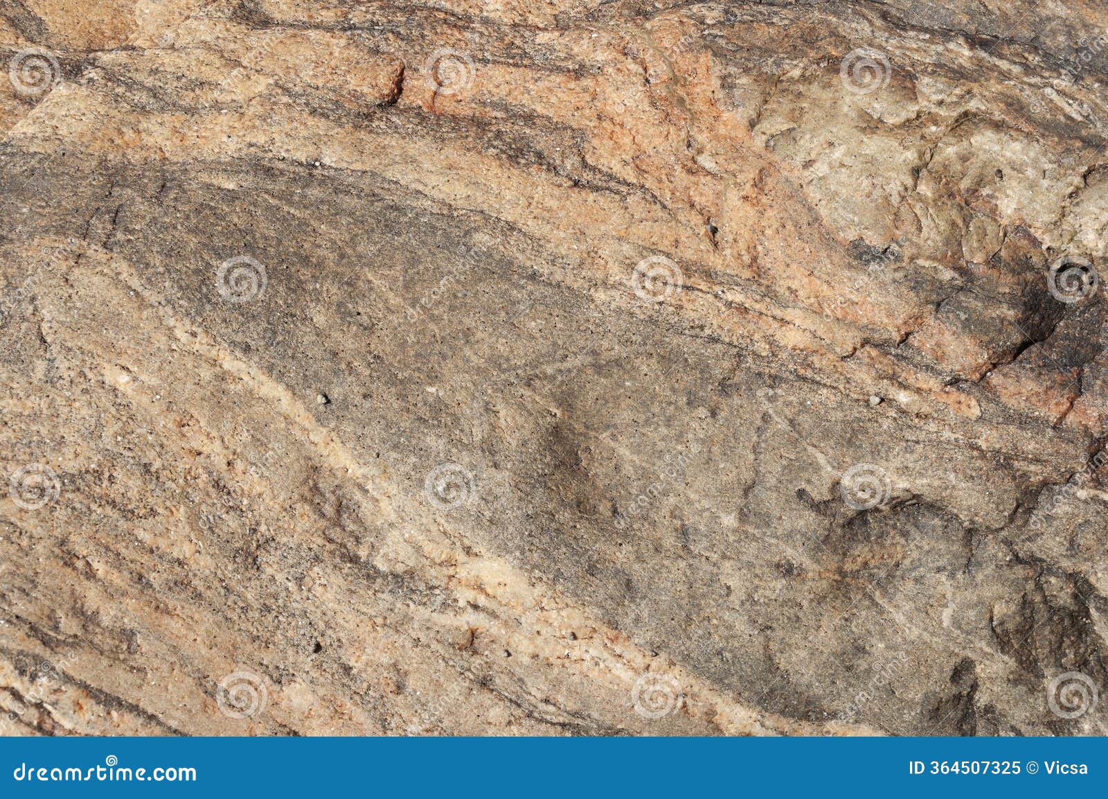 Brown Rock Texture With Cracks. Rough Mountain Surface. Close-up. Stone ...