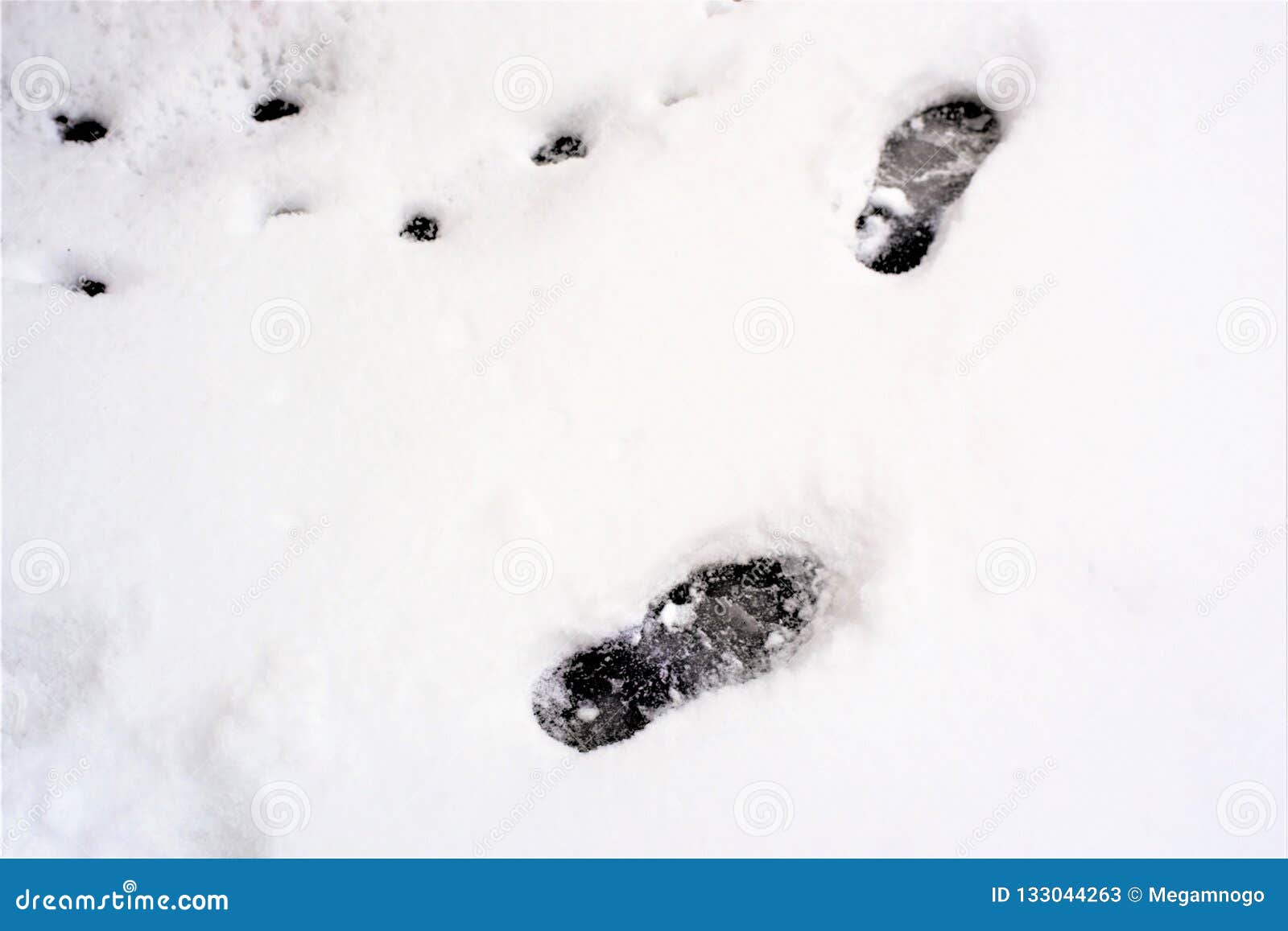 Texture of Snow with Footprints Stock Image - Image of track, path ...