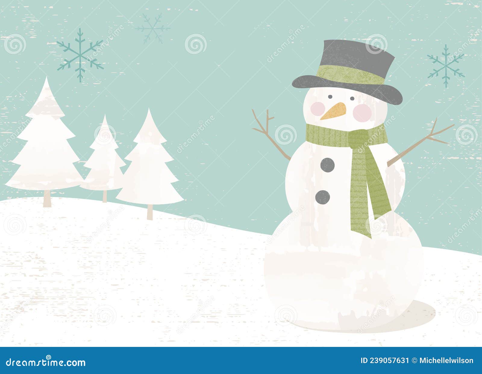 Texture Vintage Snowman stock vector. Illustration of aqua - 239057631