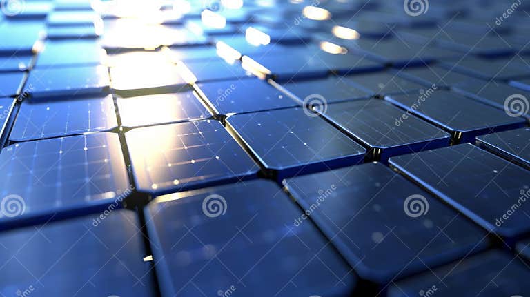The Texture of the Solar Cell is Sleek and Smooth with a Glossy Surface ...