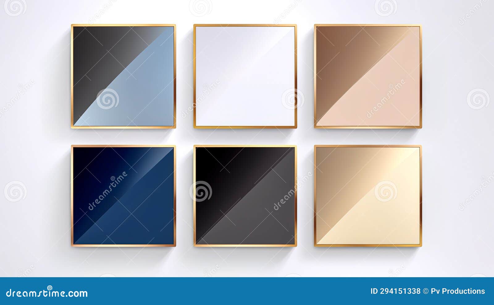 Texture Square Plates Set, Palette Design Template. Stock Illustration ...