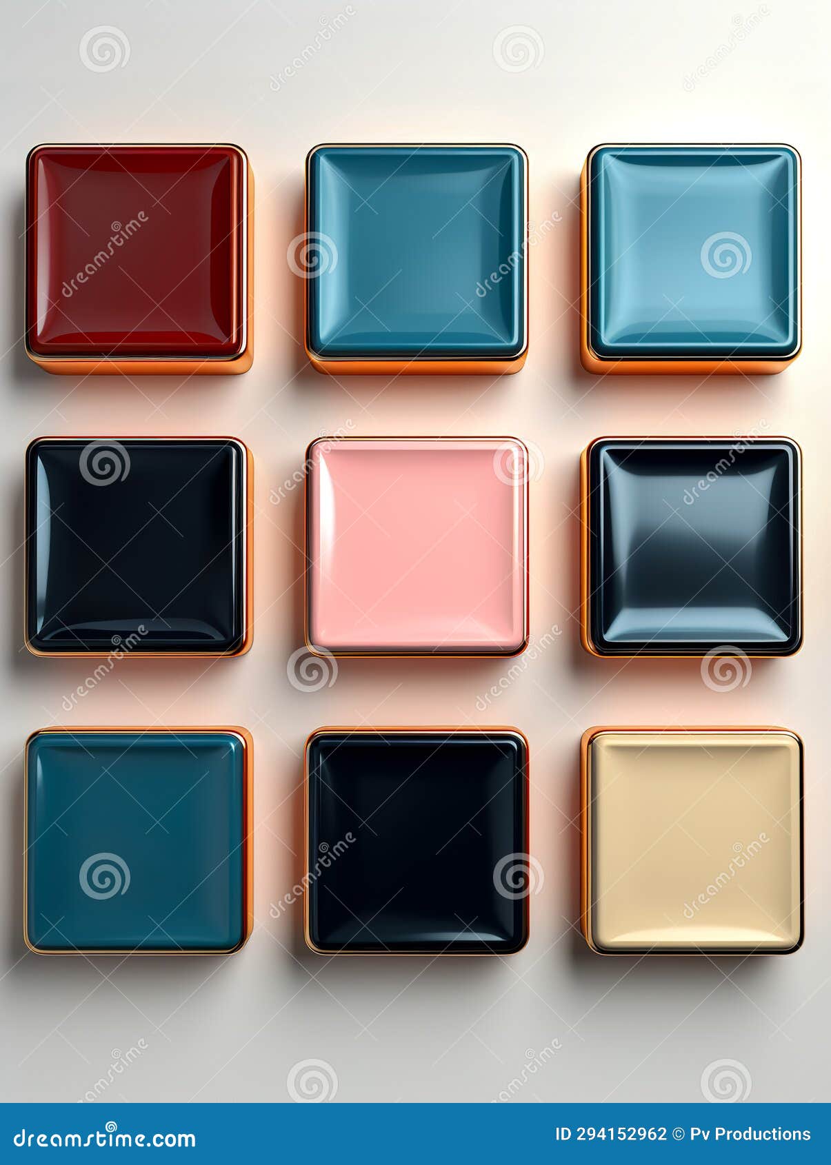 Texture Square Plates Set, Palette Design Template. Stock Illustration ...