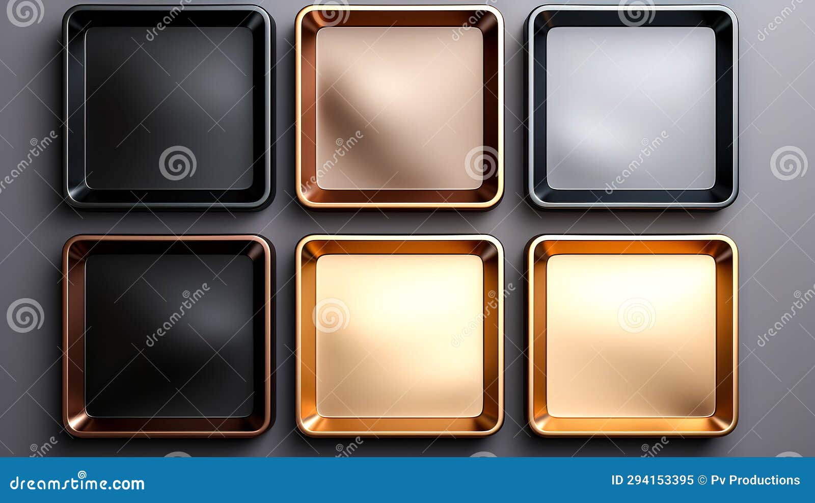 Texture Square Plates Set, Palette Design Template. Stock Illustration ...