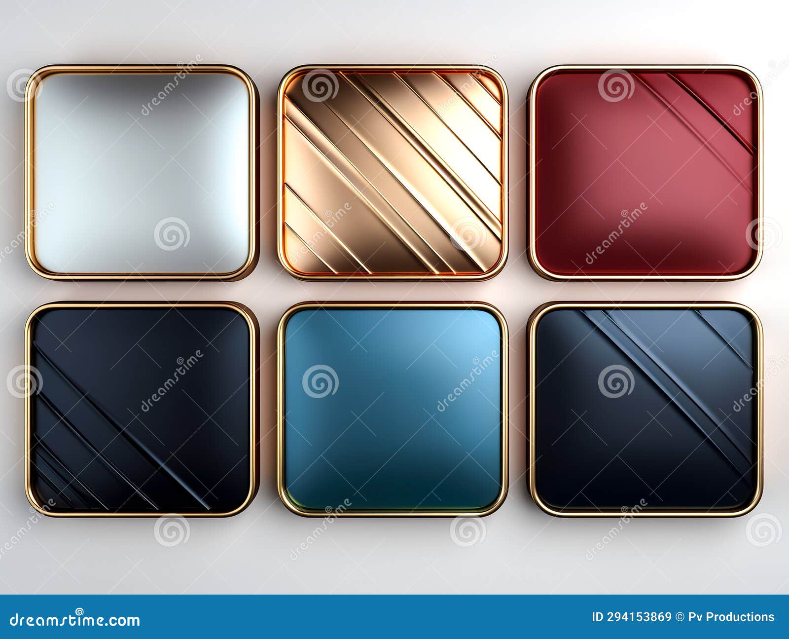 Texture Square Plates Set, Palette Design Template. Stock Illustration ...