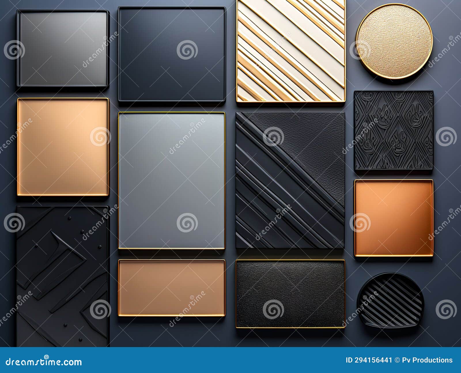 Texture Square Plates Set, Palette Design Template. Stock Image - Image ...