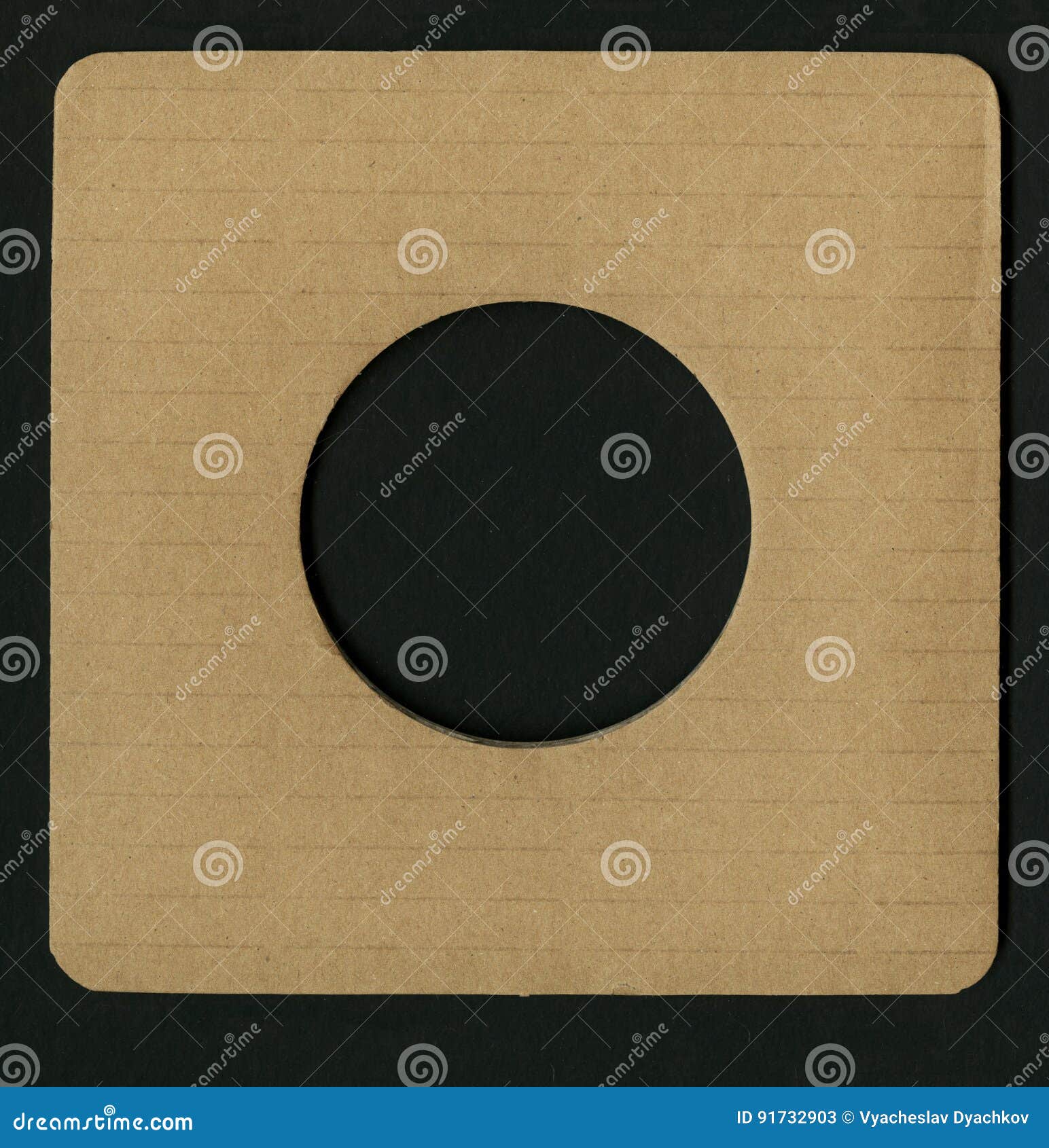 Texture - A Square Segment Of Brown Corrugated Cardboard With A Round ...