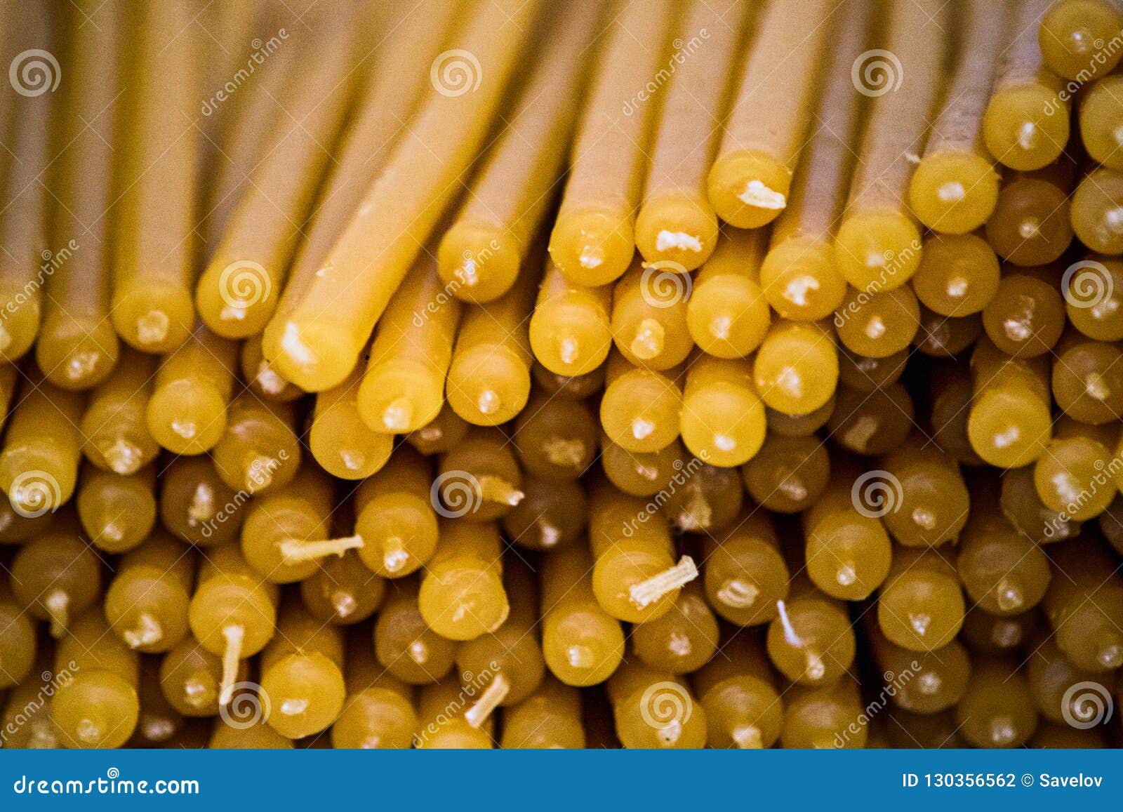 Texture of a Stack of Yellow Church Candles Stock Photo - Image of ...