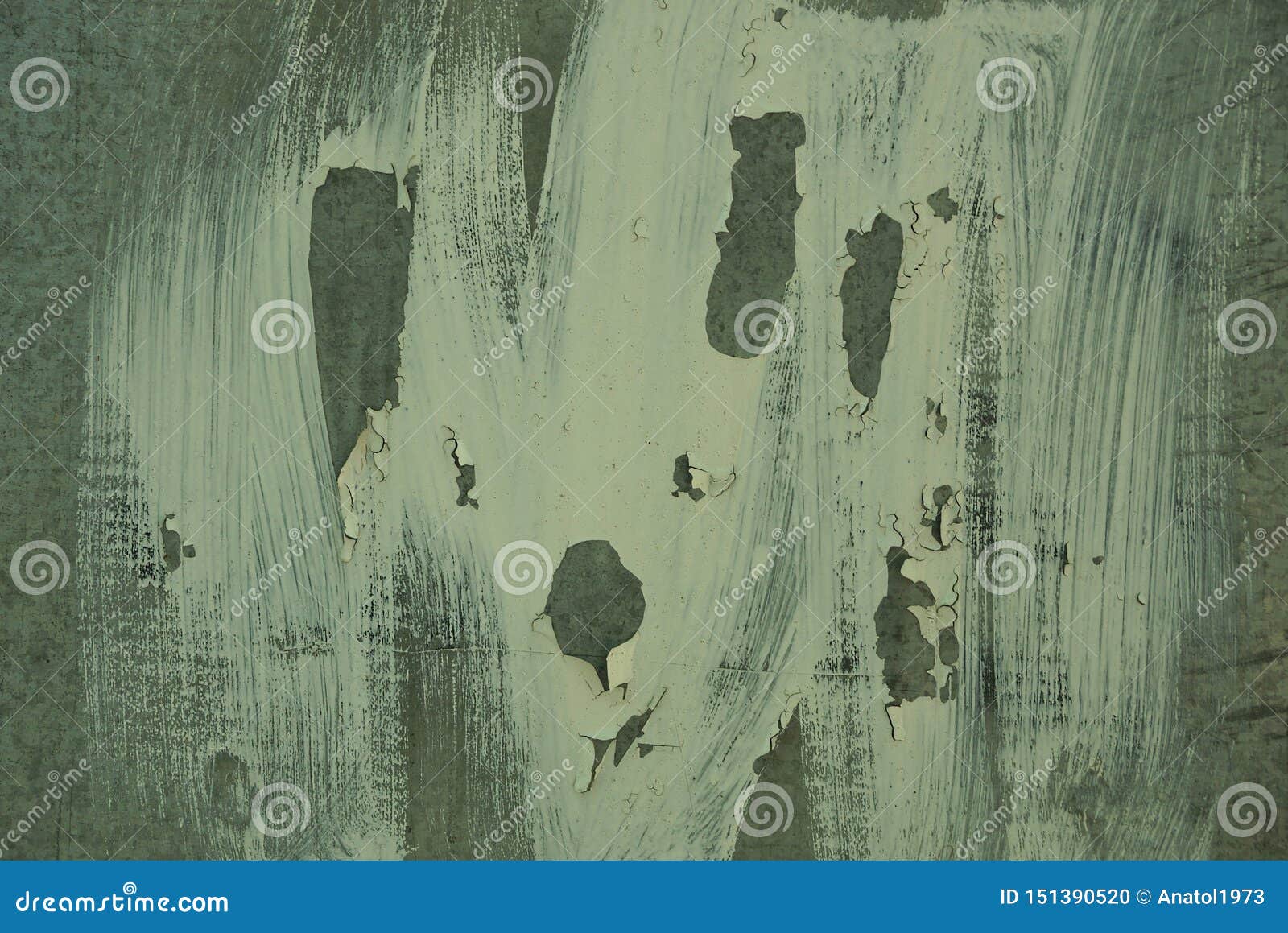 Stains of White Rubbed Paint on a Green Wall Stock Photo - Image of ...