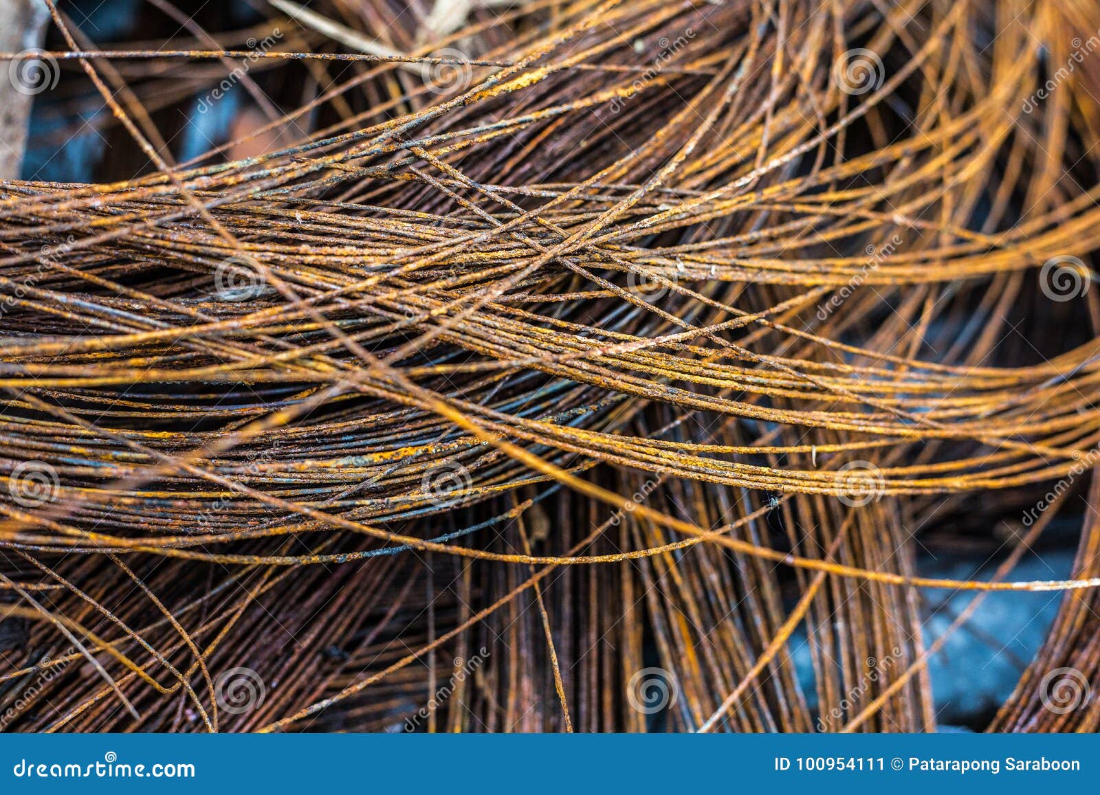 Texture of Steel Rusty Wire in a Construction Stock Image - Image of ...