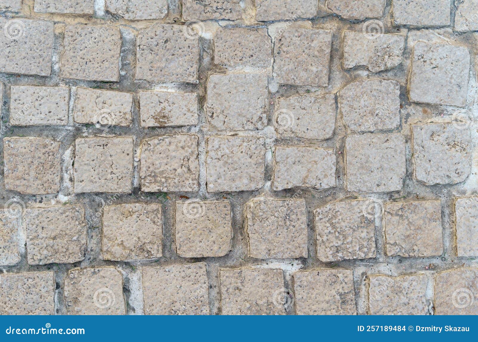 The Texture of the Stone Pavement. Granite Square Cobblestone Pavement ...