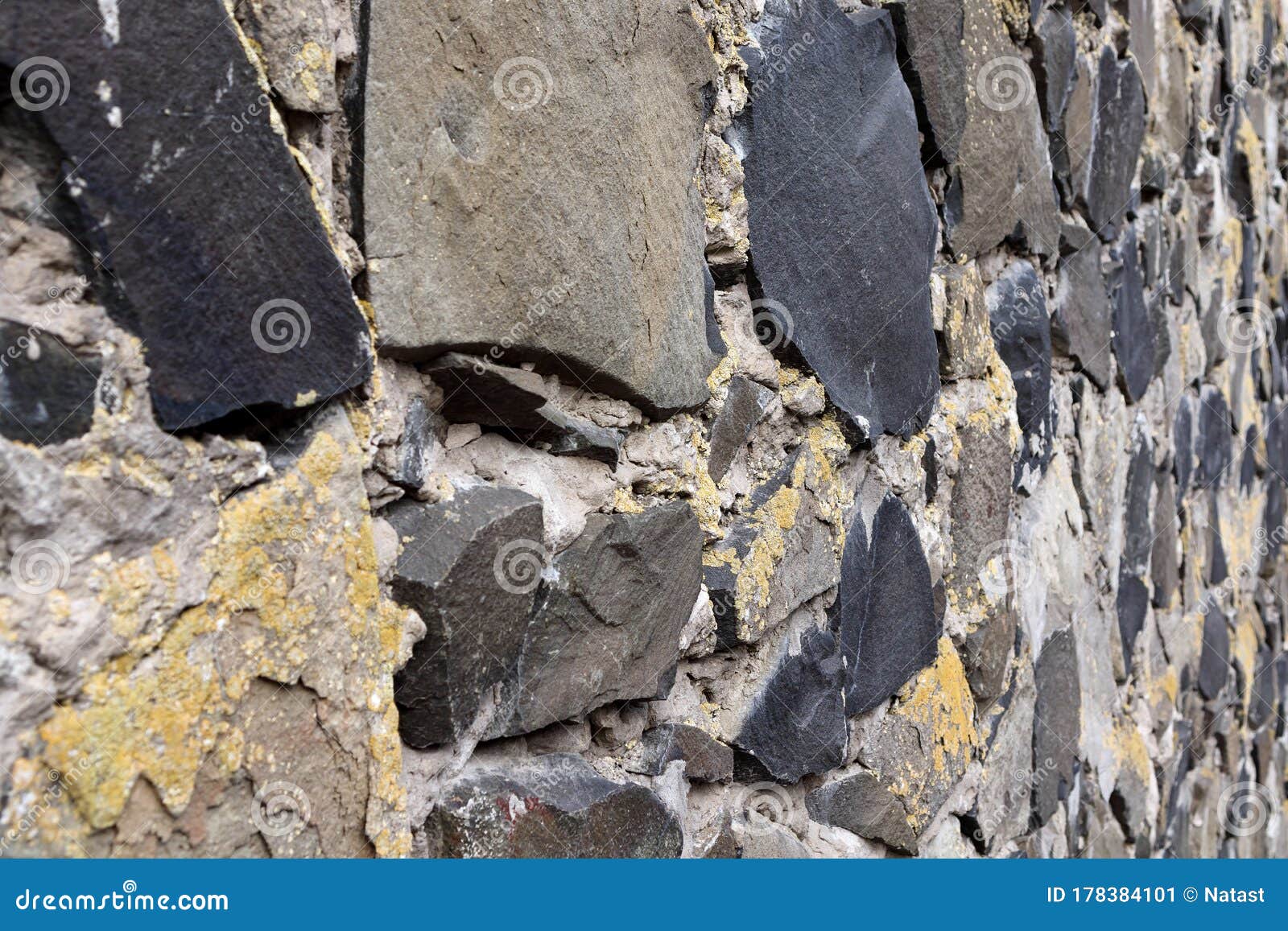 Side View of Wall Made of Stone Stock Image - Image of bumpy, ancient ...