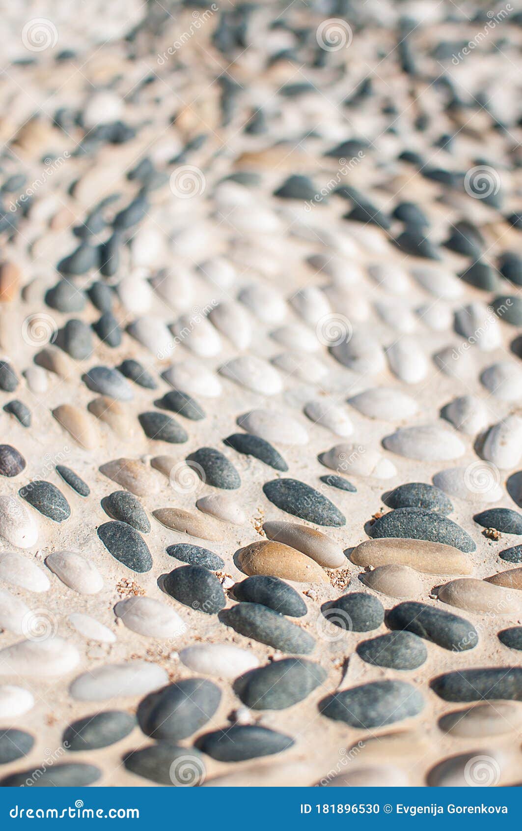 The Texture of the Stone Wall, the Road of Small Round and Oval Stones ...
