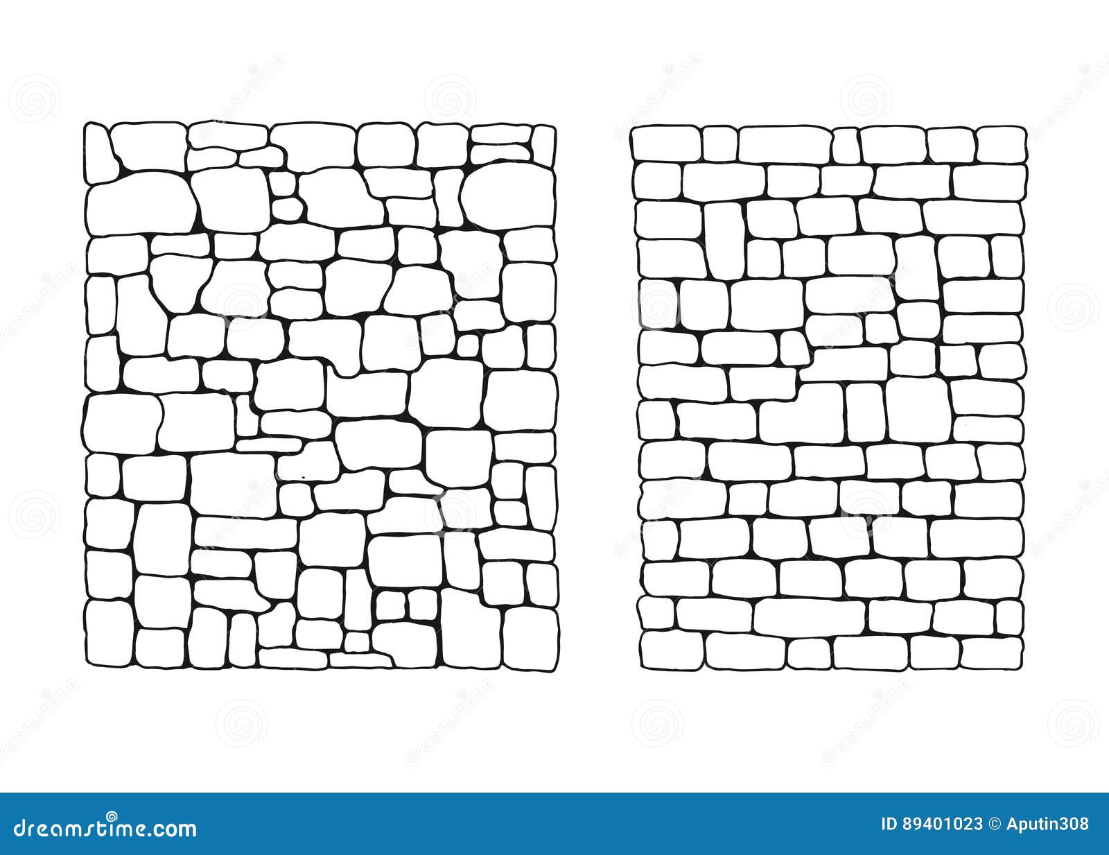 Texture of Stones. Stone Wall from Blocks Set Vector Stock Vector ...