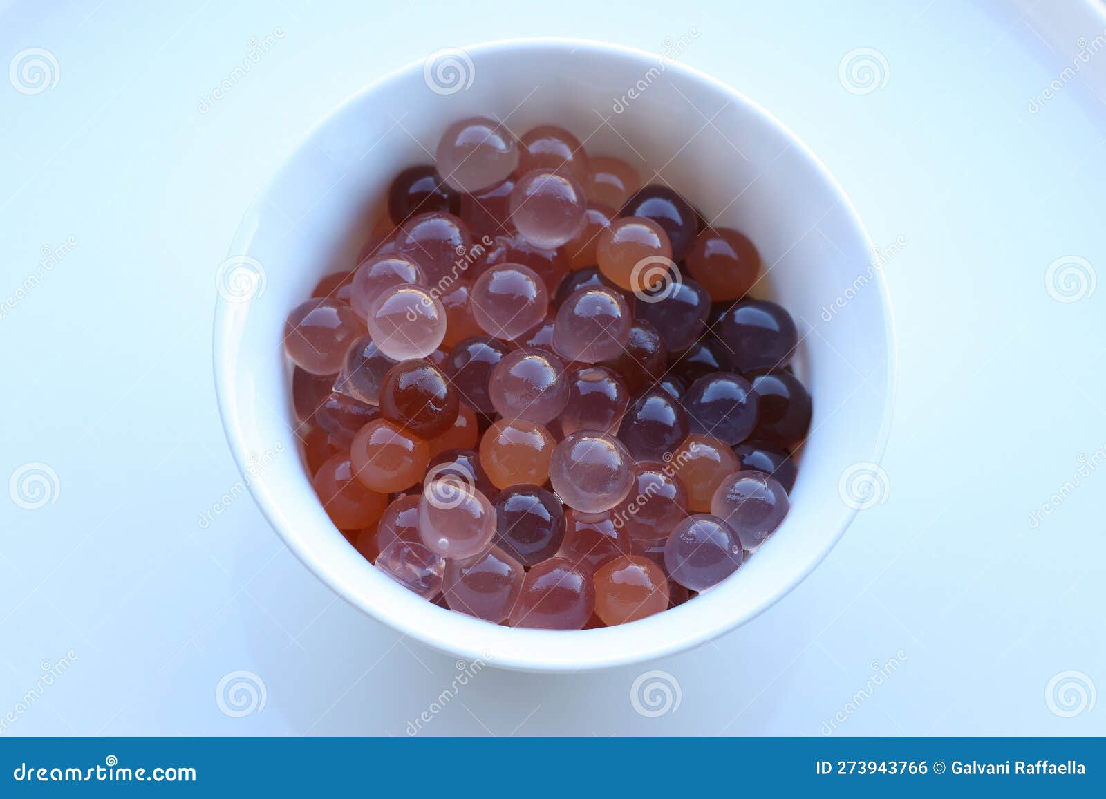 Texture of Strawberry Bubble Tea Spheres in Different Colors Stock ...