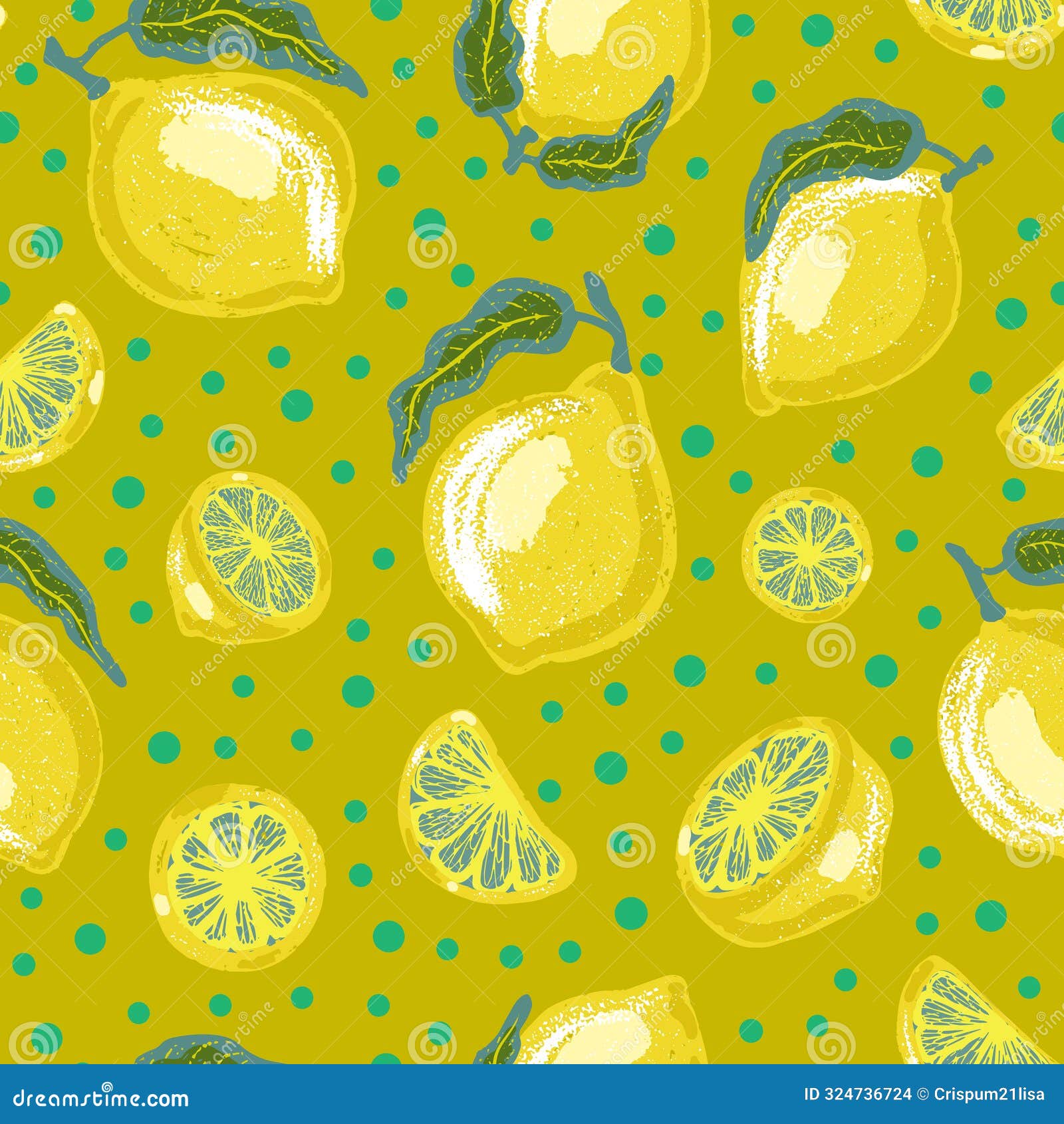 Texture Stylized Pattern with Lemons and Limes Seamless Endless Vector ...