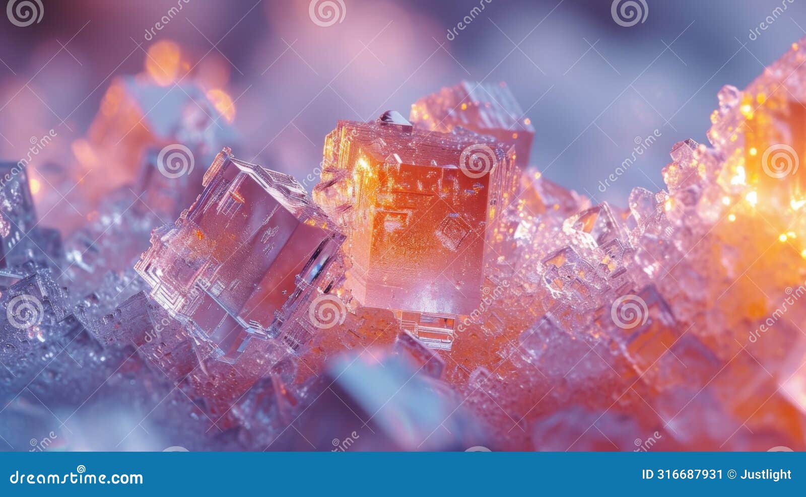 Texture of Sugar Crystals Under a Microscope Exhibiting a Symmetrical ...