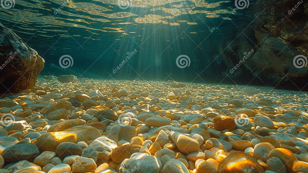 Texture of Sunlight Filtering through the Shallow Waters of a Creek ...