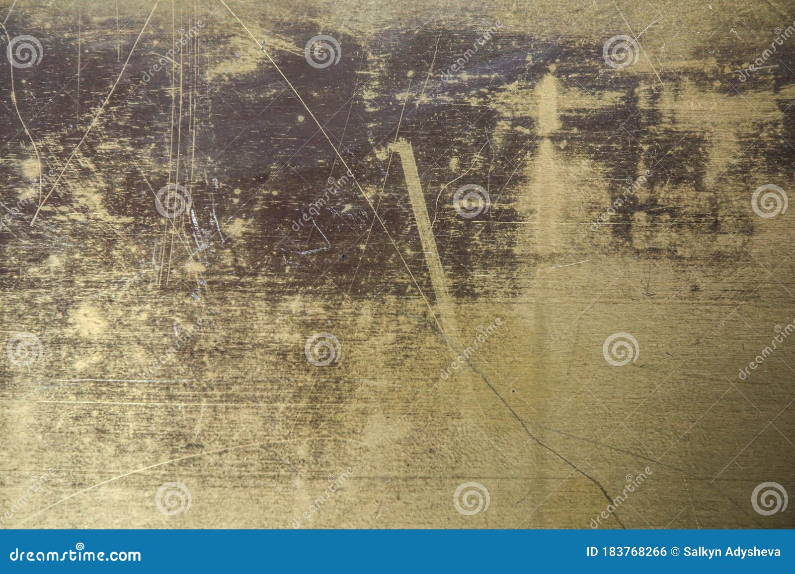 Texture Of The Surface Of The Brass Leaf, In Scratches, Background ...