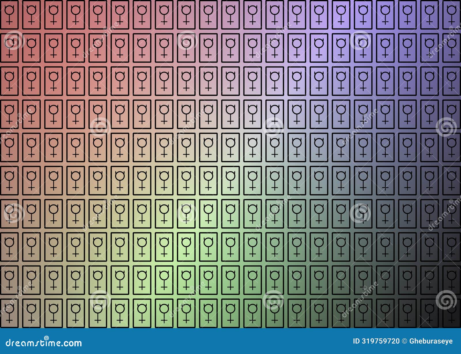 Texture with Symbol of Planet Mercury in Rectangle, Showy Background ...