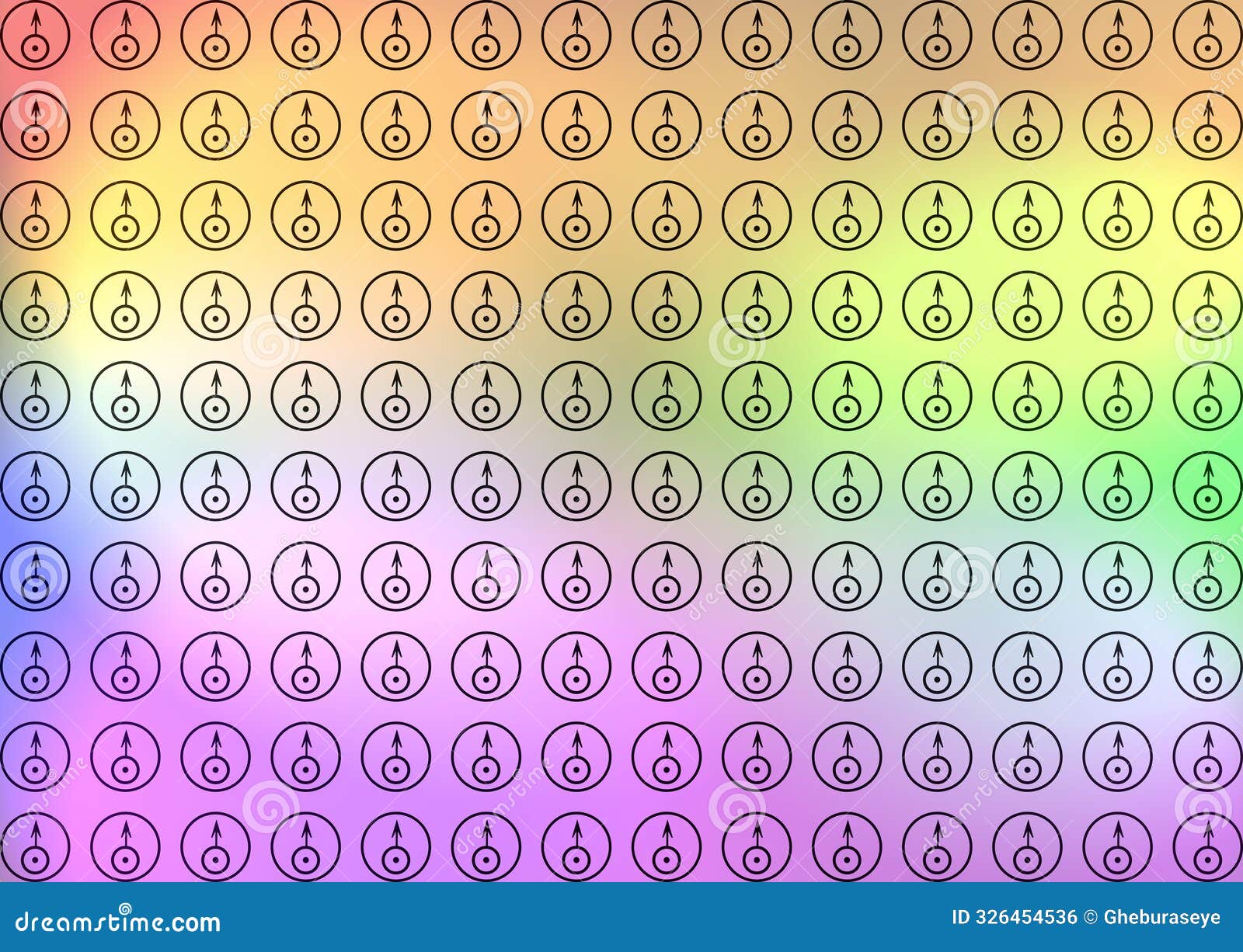 Texture With Symbol Of The Planet Uranus In A Circle, Fanciful ...