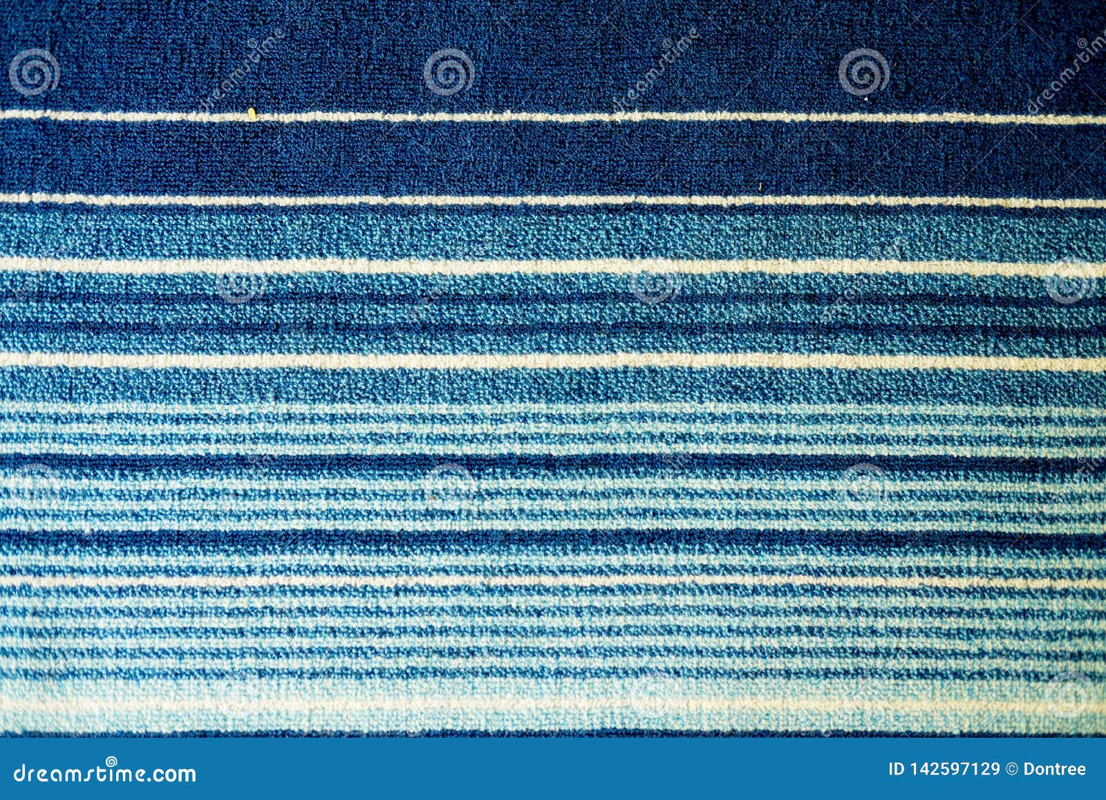 Textile Rug with Striped Pattern of White and Blue Stock Image - Image ...