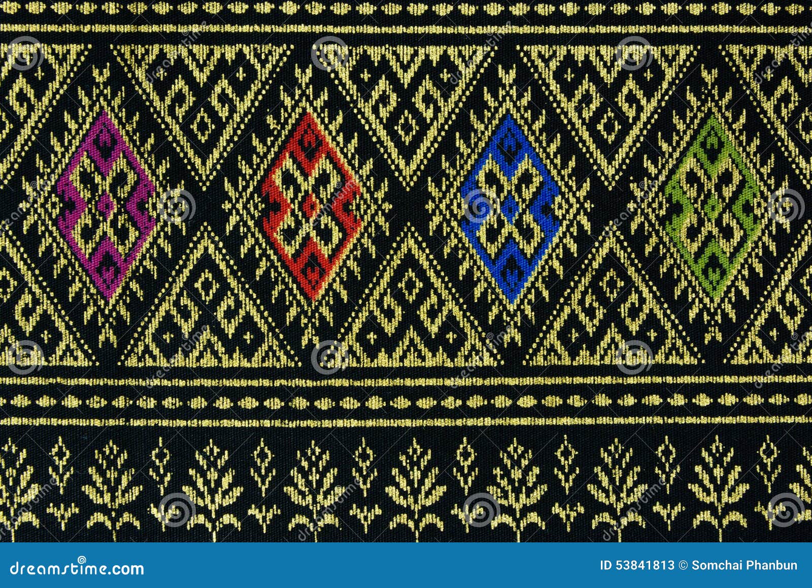 Texture of Thai Style Golden Braid Fabric Pattern Stock Image - Image ...