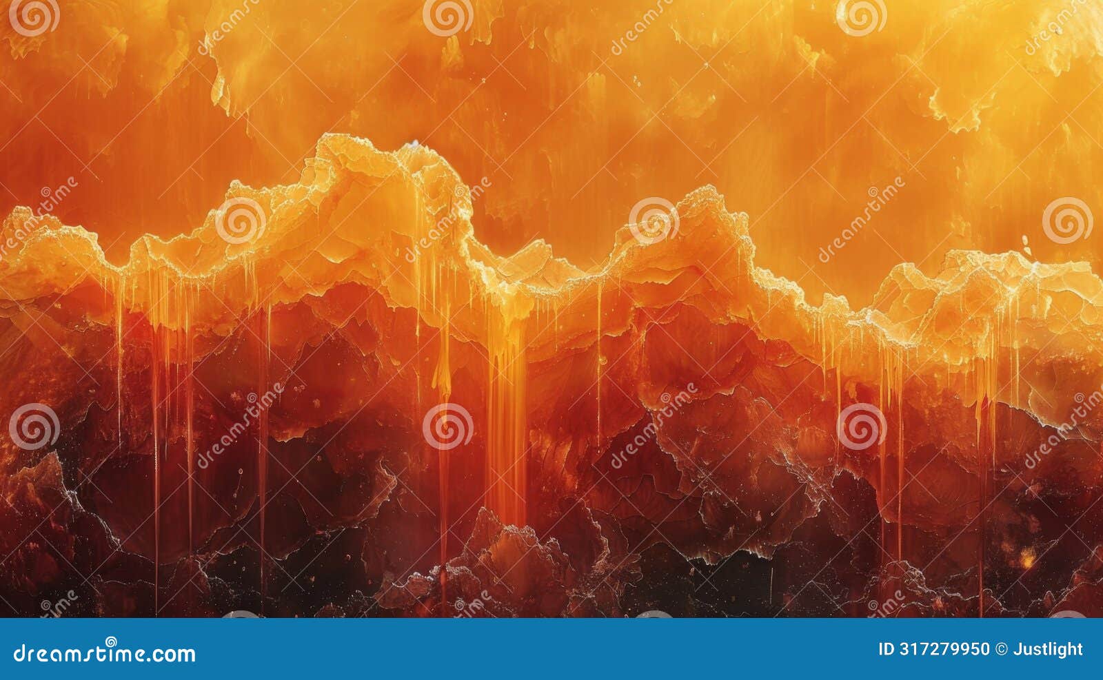 Texture of Thick Viscous Liquid Dripping Down a Jagged Rocky Surface in ...