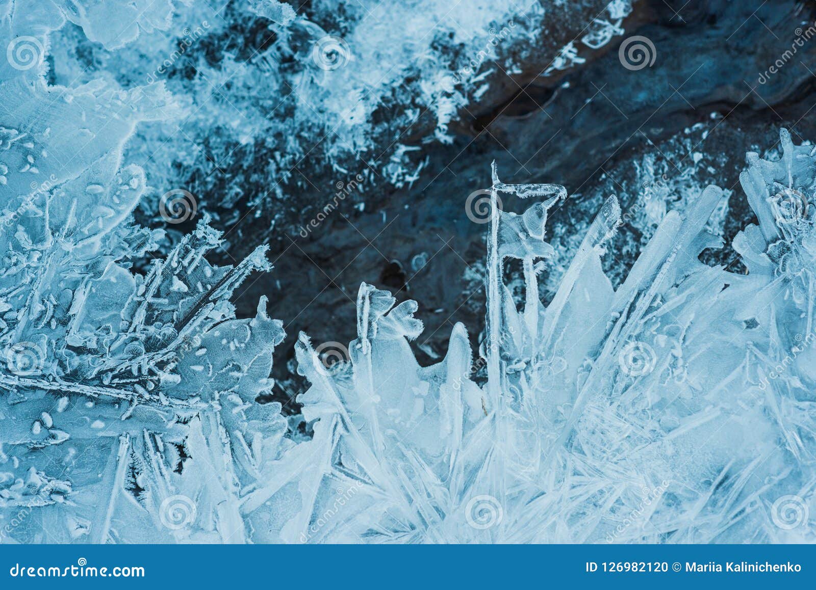 Texture of Thin Ice Surface on River. Winter, Freezing Theme Stock ...