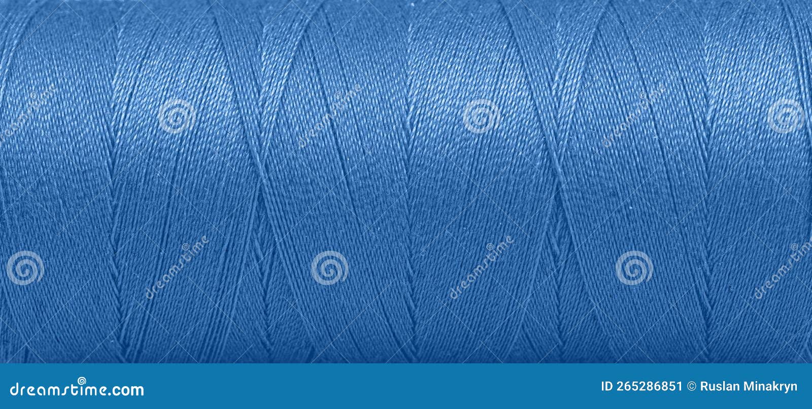 Texture of Threads in a Spool of Blue Color on a White Background Stock ...