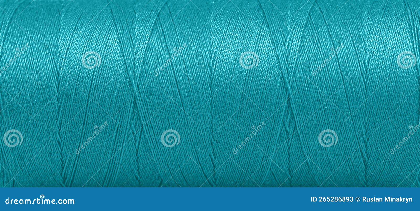 Texture of Threads in a Spool of Turquoise Color on a White Background ...