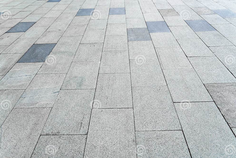 The Texture of a Tiled Pavement with Perspective. Stock Photo - Image ...