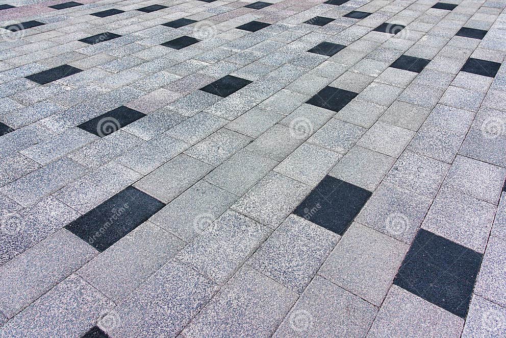 The Texture of a Tiled Pavement with Perspective. Stock Photo - Image ...