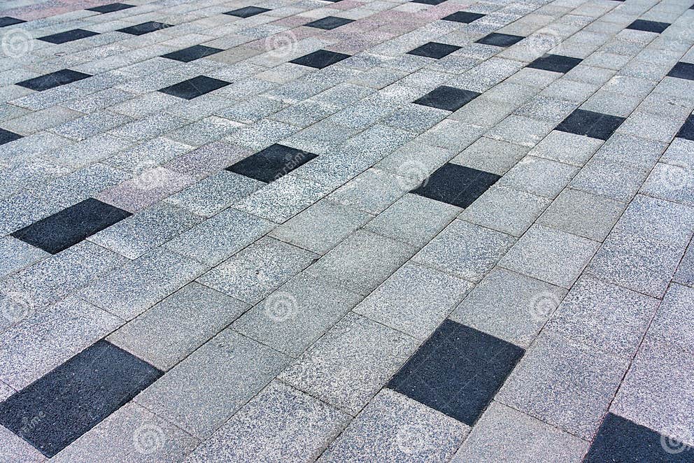 The Texture of a Tiled Pavement with Perspective. Stock Image - Image ...