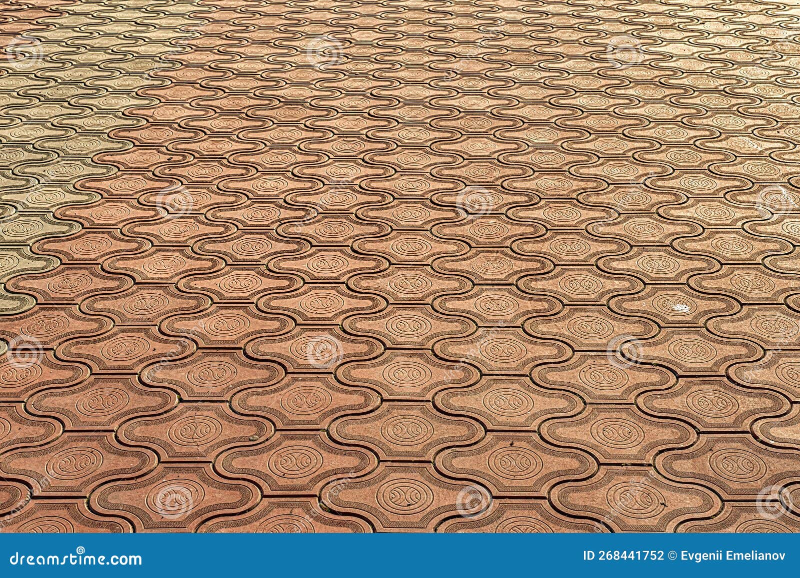The Texture of a Tiled Pavement with Perspective. Stock Photo - Image ...