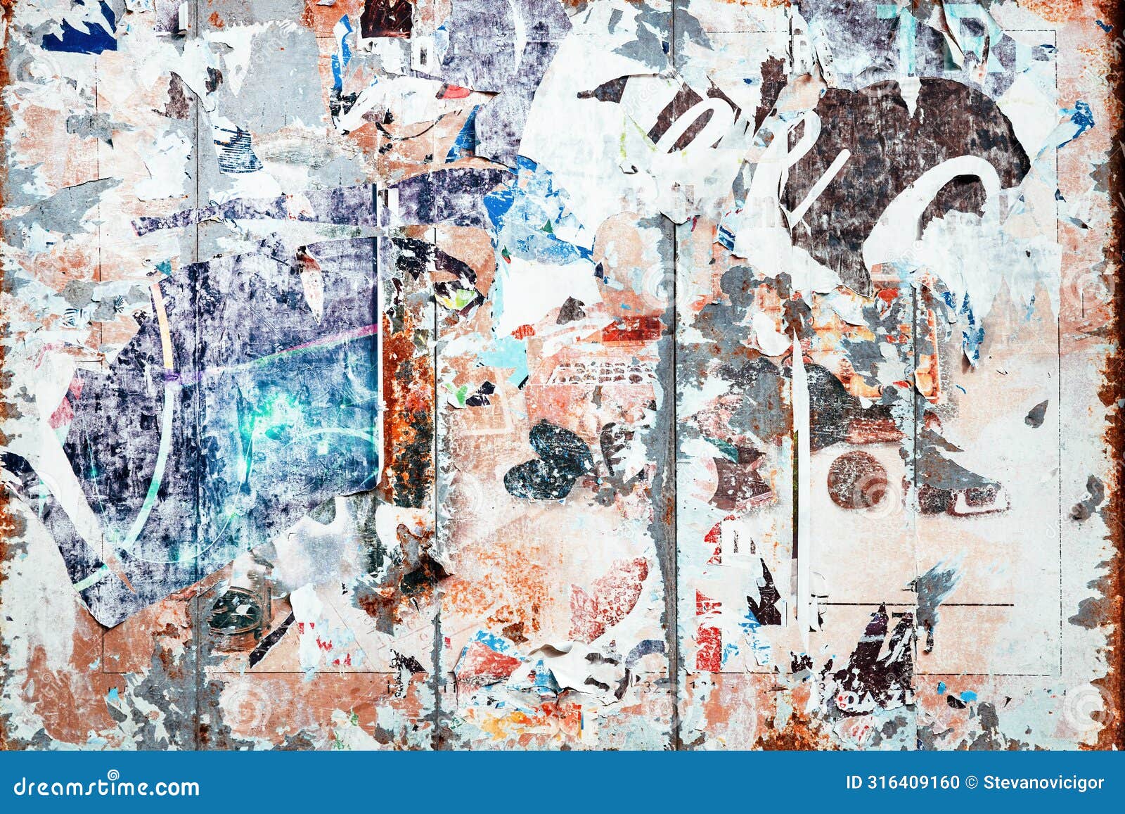 Texture of Torn Poster Paper on a Billboard As Grunge Background Stock ...