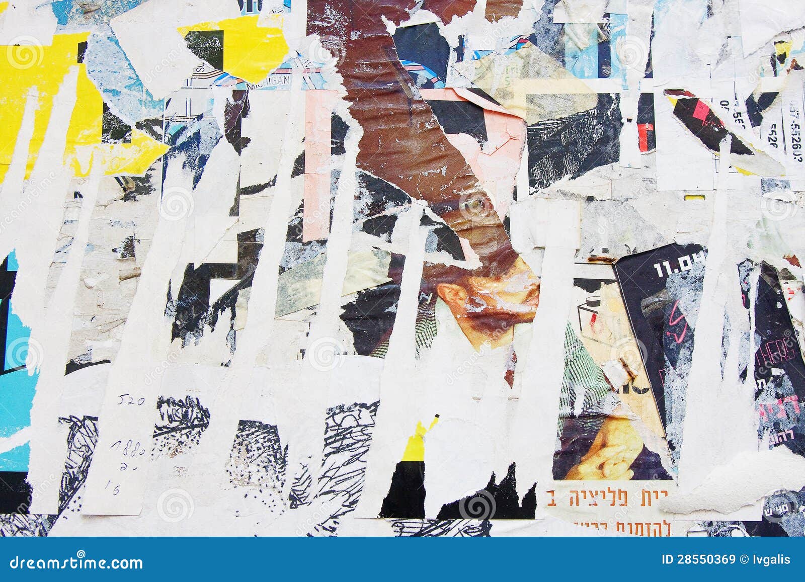 Texture of torn posters stock image. Image of wall, poster - 28550369