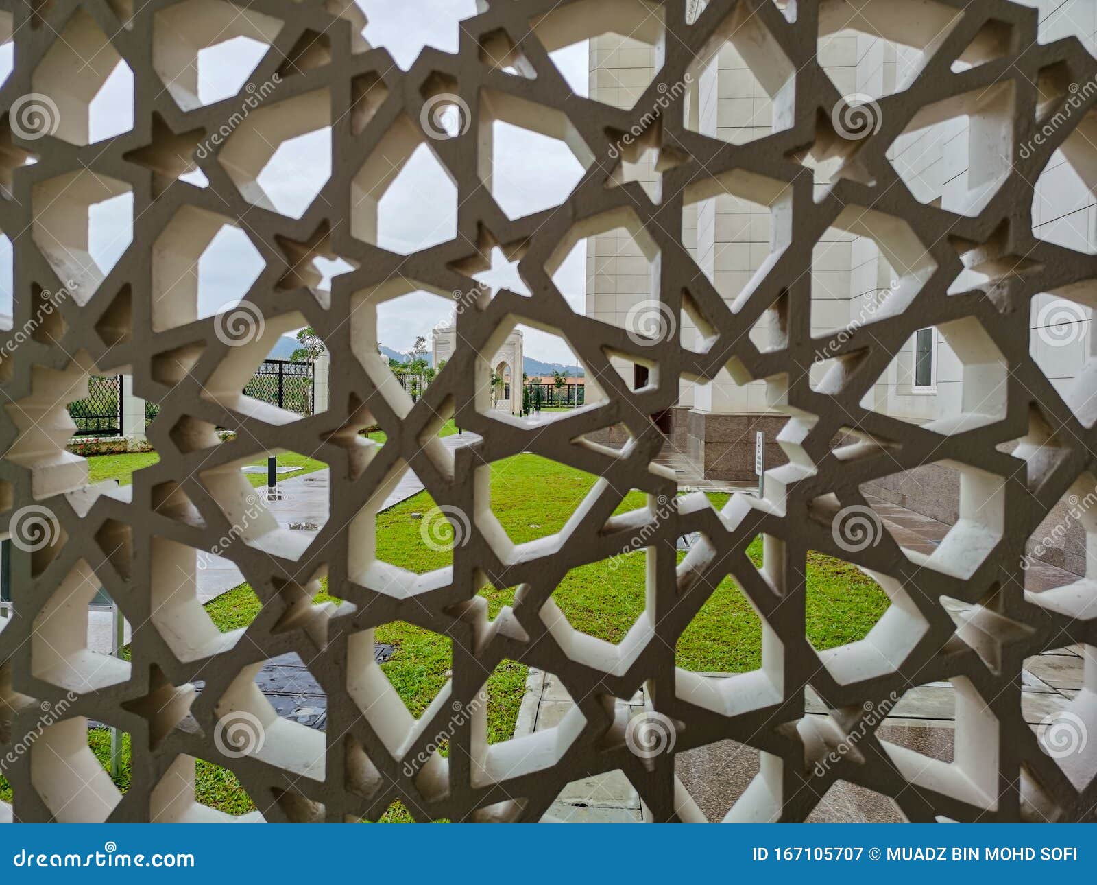 Texture of Traditional Islamic Pattern and Design at Wall with Mosque ...