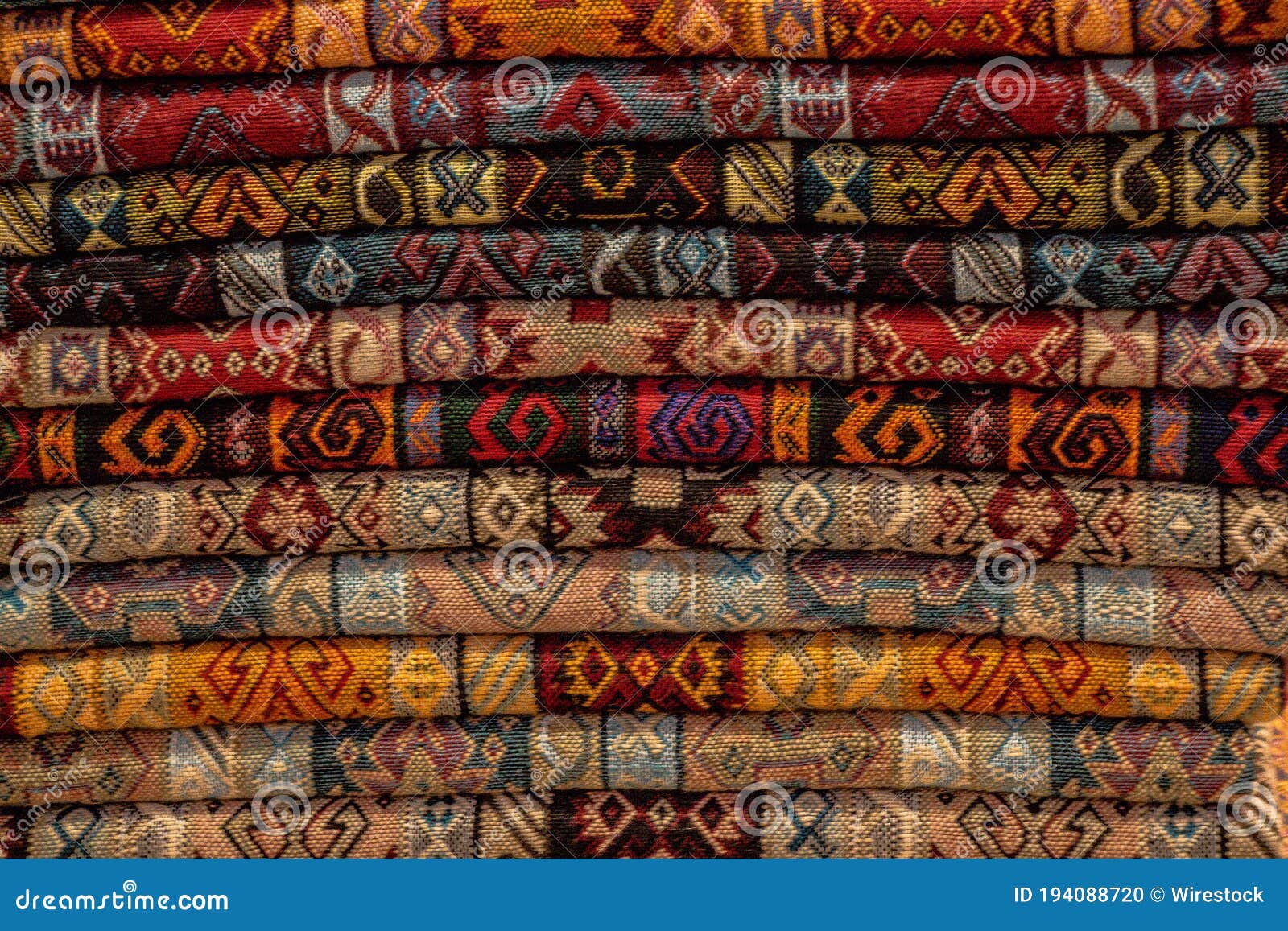 Texture of Traditional Turkish Folded Rugs with Patterns in the Bazaar ...