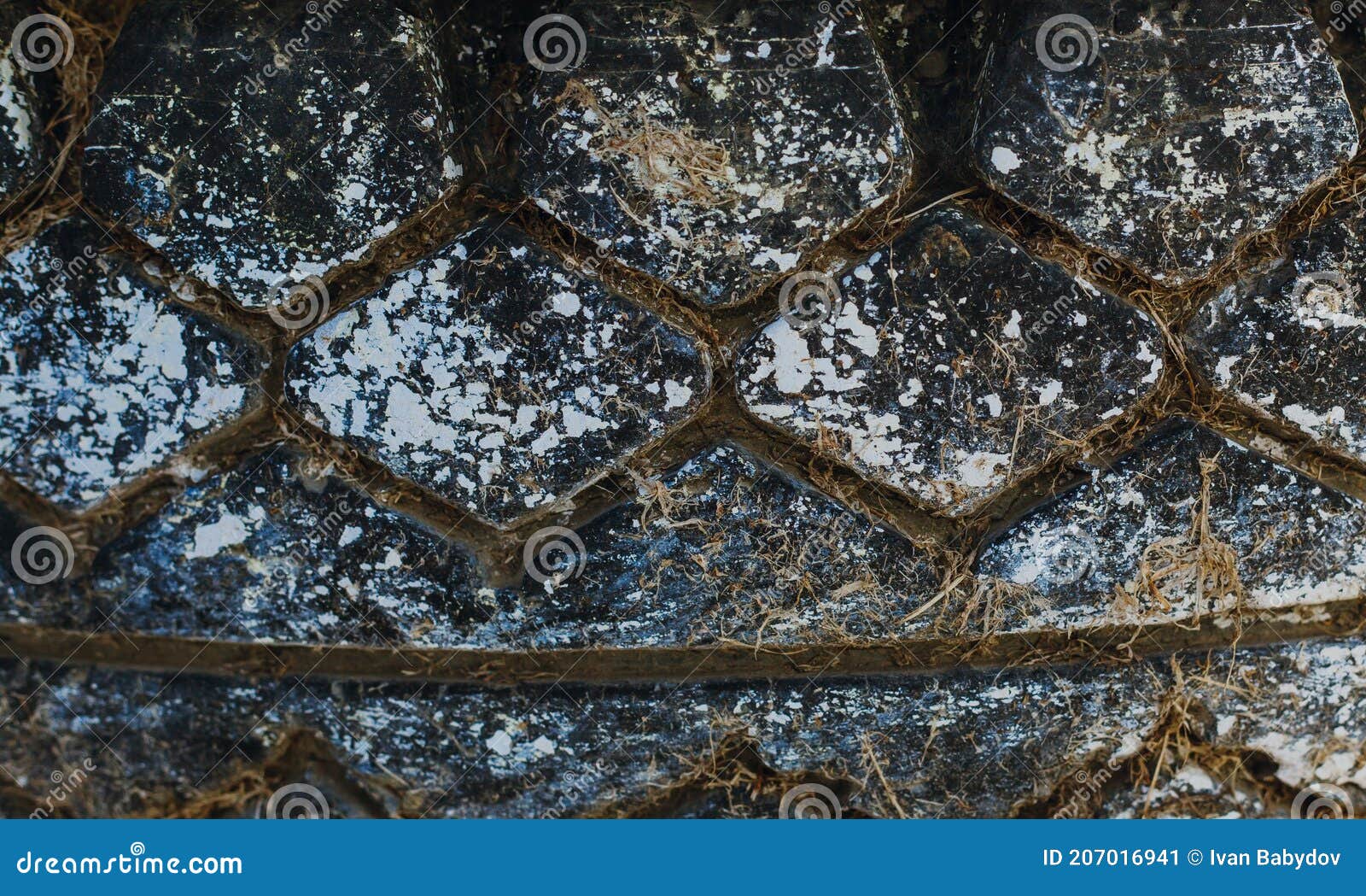 The Texture and the Tread Pattern on the Old Worn-out Car Tires Stock ...