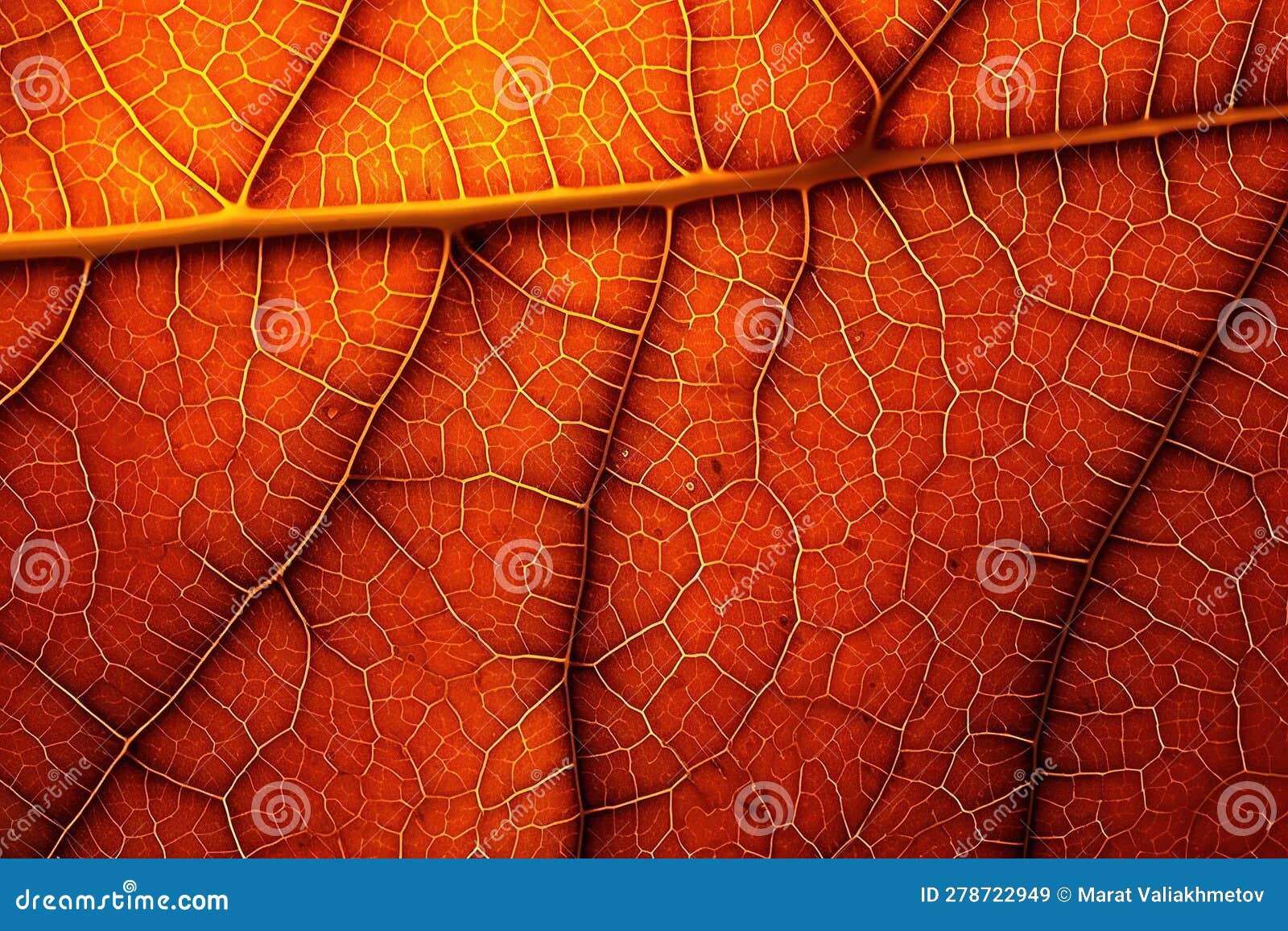 The Texture of a Tree Leaf. Macro Texture of Foliage. Background Red ...