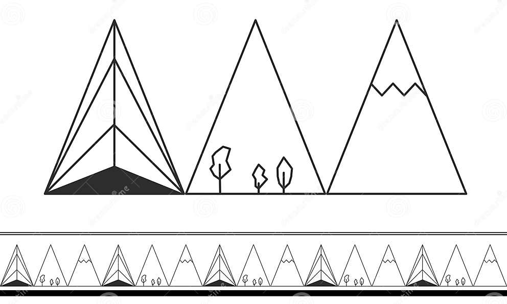Texture of Triangular Mountains. Stock Illustration - Illustration of ...