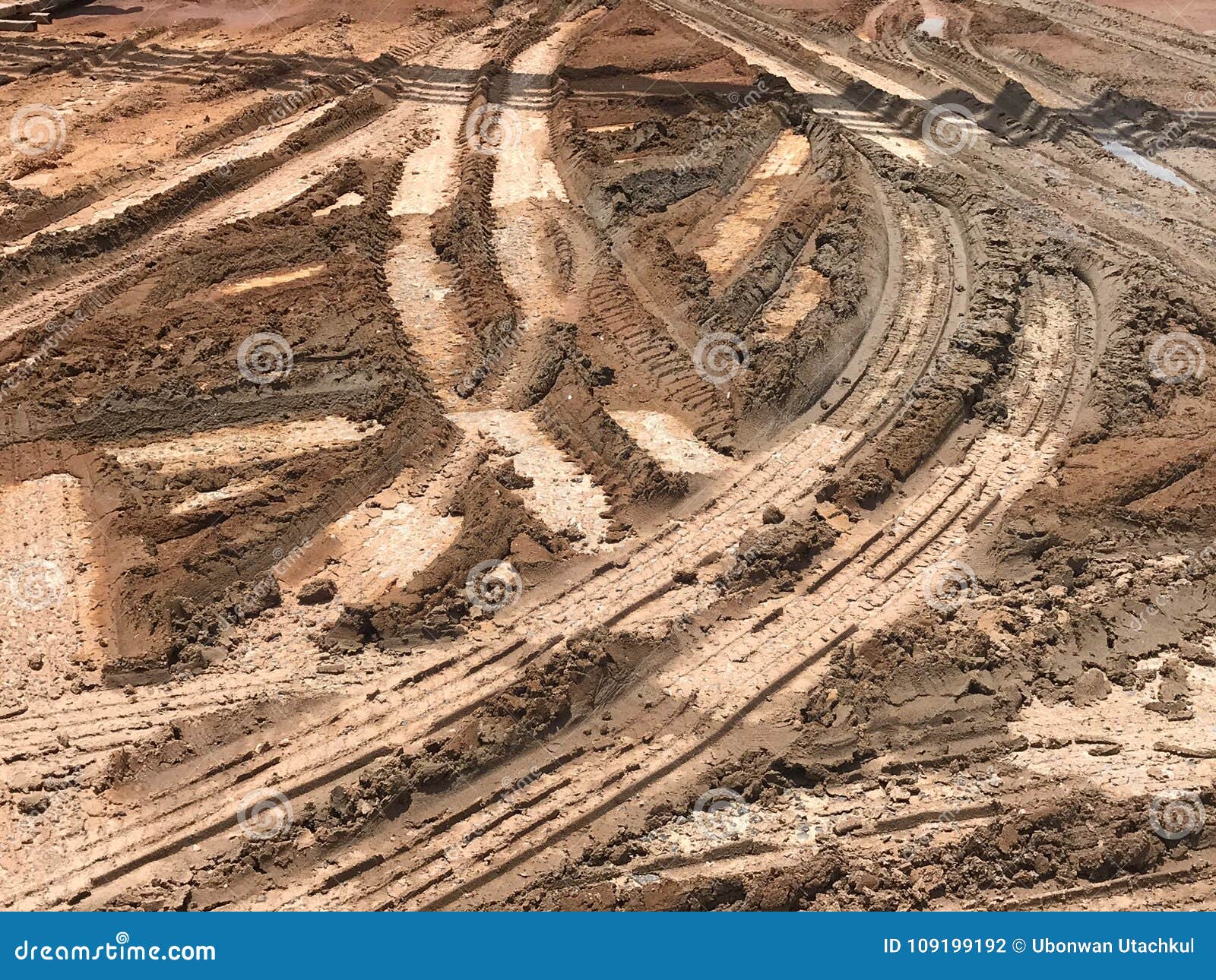 Texture of Tyre Track Wheel on Red Earth Stock Photo - Image of tyre ...