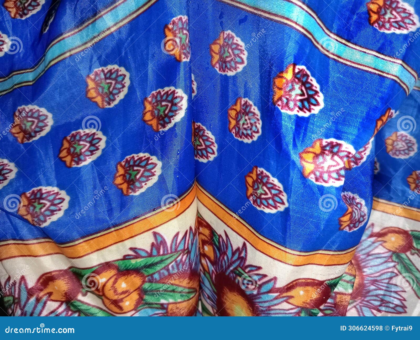 The Texture of the Umbrella Cloth Has a Fruit Pattern Stock Photo ...