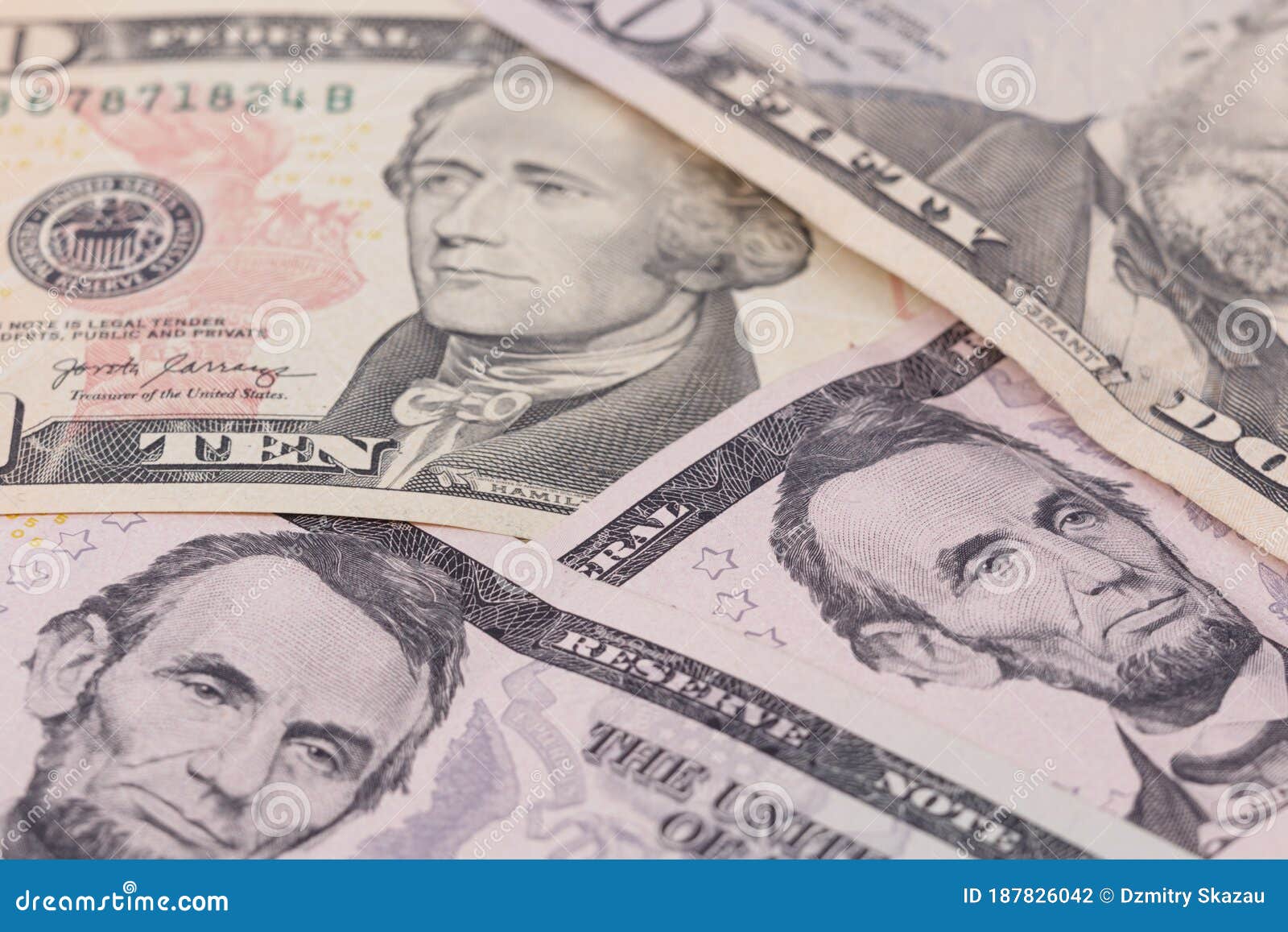 The Texture of US Dollars. Background from Dollar Bills Stock Photo ...