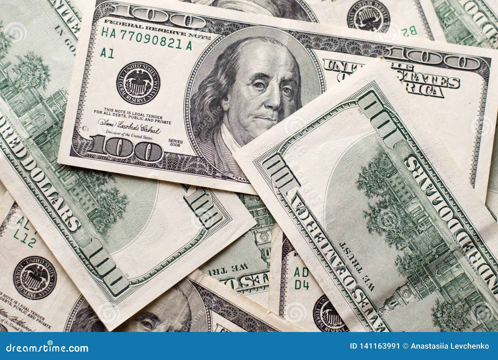 Texture US Dollars. Background of One Hundred Dollar Bills Stock Image ...