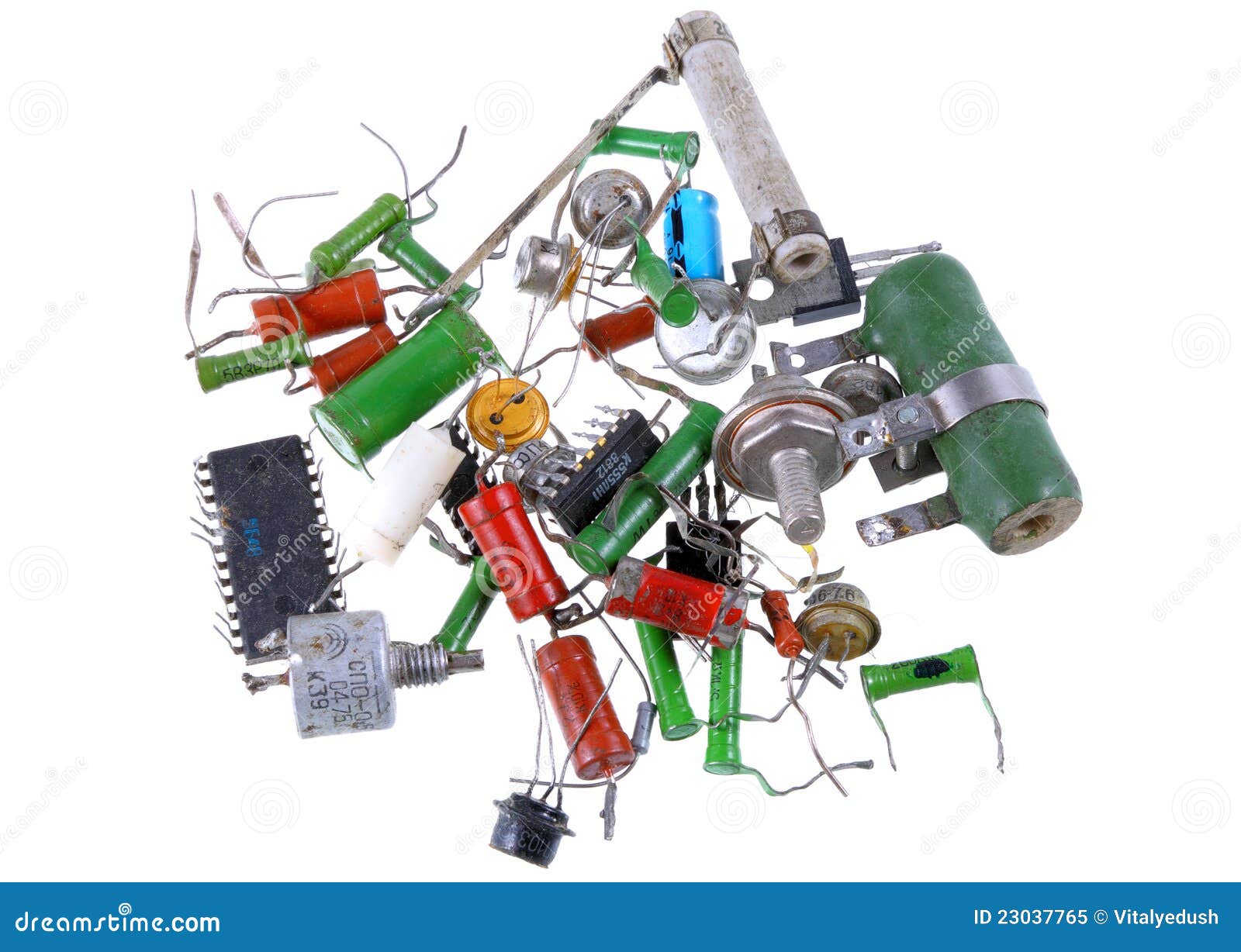 Texture of Various Old, Vintage Radio Components Stock Image - Image of ...